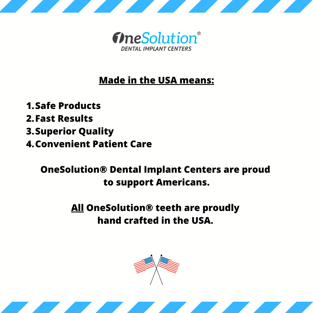 OneSolution® Teeth are proudly Made in the USA - OneSolution®
